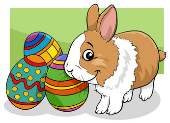 Easter bunny egg cartoon character Royalty Free Vector Image