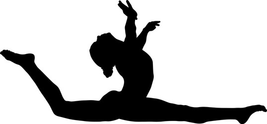 Girl gymnast doing jump split leap Royalty Free Vector Image