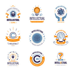 Intellectual property flat infographics Royalty Free Vector