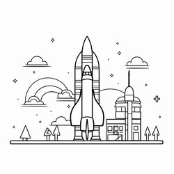 Kennedy space center Royalty Free Vector Image