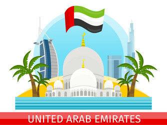 Uae united arab emirates flat icons design Vector Image