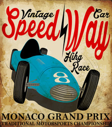 Old school race poster Royalty Free Vector Image