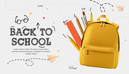 Welcome back to school on yellow background Vector Image