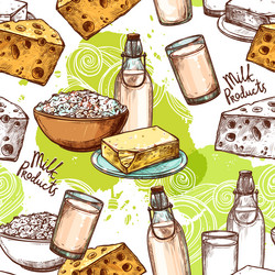 Milk seamless pattern Royalty Free Vector Image
