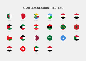 Arab countries flag icons collection Royalty Free Vector