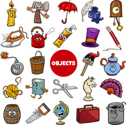 Country objects cartoon set Royalty Free Vector Image