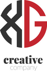 Initial letter xg colorful hexagonal logo Vector Image