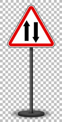 Red traffic sign on transparent background Vector Image