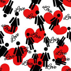 Love symbols seamless pattern happy valentine s Vector Image