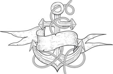 Anchor and rope coloring book Royalty Free Vector Image