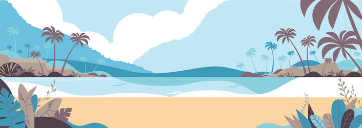 Empty nature beach ocean coastal landscape Vector Image