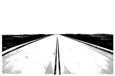 Simple road hand drawn ink sketch highway Vector Image