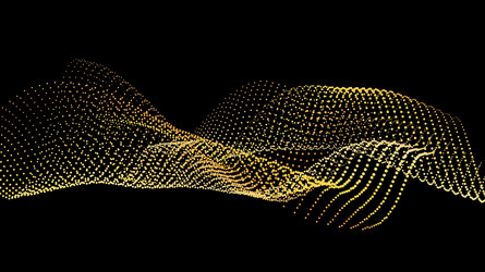 Sound wave from node gold interface big data Vector Image