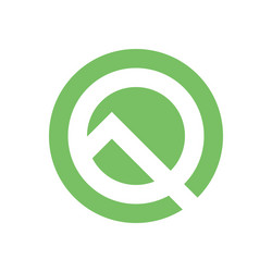Stylized letter q company colored logo Royalty Free Vector
