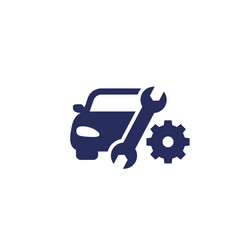 Car repair service icon with wrench Royalty Free Vector