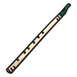 Irish flute traditional black Royalty Free Vector Image