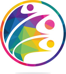 Group three people logo Royalty Free Vector Image