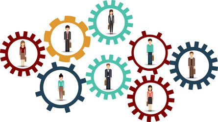 Isolated gear and businesspeople design Royalty Free Vector