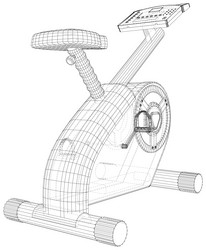 Stationary exercise bike workout technical Vector Image