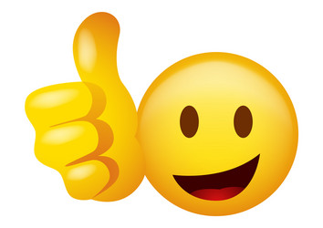 Thumb up emoticon Royalty Free Vector Image - VectorStock
