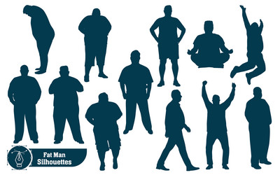 Collection of fitness man silhouettes Royalty Free Vector