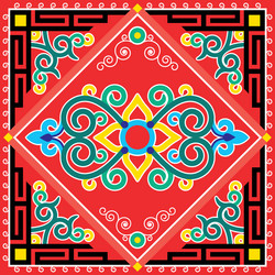 Mongolian folk art seamless pattern Royalty Free Vector