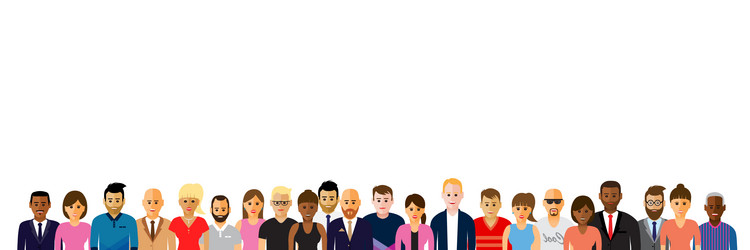 People in a line Royalty Free Vector Image - VectorStock
