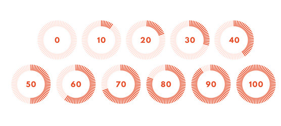 Set of pink circular progress bar timer icon Vector Image