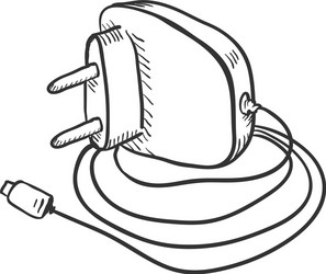 Set cartoon black chargers for mobile phones Vector Image