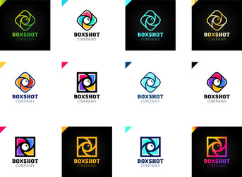 Color square camera shutter mark box photo Vector Image