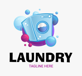 Dry cleaning creative sign or logo laundry room Vector Image