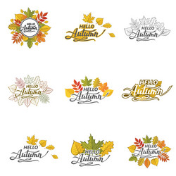 Autumn lettering set fall calligraphy set Vector Image