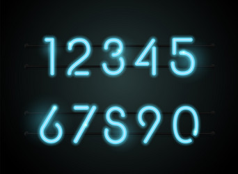 Neon numbers Royalty Free Vector Image - VectorStock