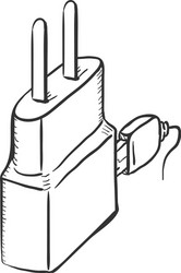 Set cartoon black chargers for mobile phones Vector Image