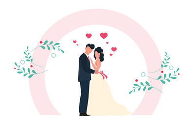 Couple Getting Married Vector Images (over 390)