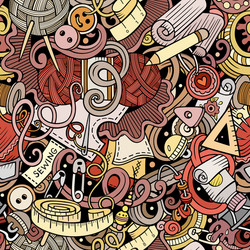 Handmade doodles seamless pattern Royalty Free Vector Image