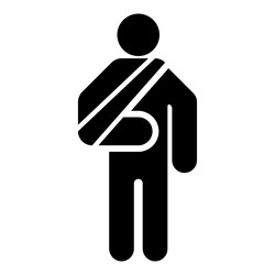 Man with broken arm hand gypsum injured stick Vector Image