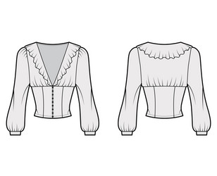 Blouse Technical Drawing Vector Images (over 3,900)