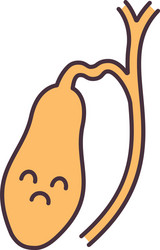 Sick sad gallbladder with stones characters Vector Image