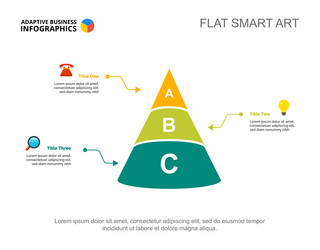 Three stages strategy slide template Royalty Free Vector