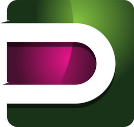 D colorful low poly letter logo icon design Vector Image