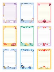 Recipe card with kitchen items and lines Vector Image