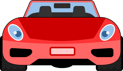 Cartoon red car cabriolet front view Royalty Free Vector