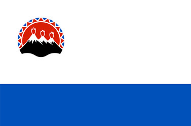 Coat arms kamchatka krai in russian Royalty Free Vector