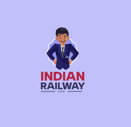 Indian railway mascot logo Royalty Free Vector Image