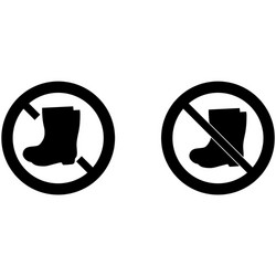 No shoes icon prohibited sneakers Royalty Free Vector Image
