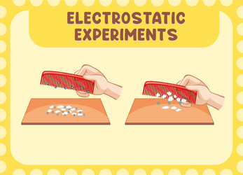Static electricity experiment with hair comb Vector Image