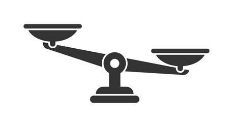 Scale icon in flat style weight balance Royalty Free Vector