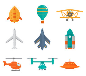 Aircraft icons sketch Royalty Free Vector Image