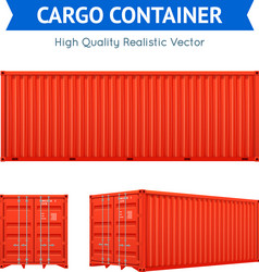 Realistic cargo container set Royalty Free Vector Image